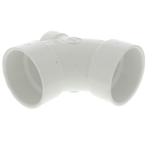 P303-338 - P303-338 - 3" x 3" x 2" PVC DWV 90° Elbow (w/ 2" Low Heel Inlet)