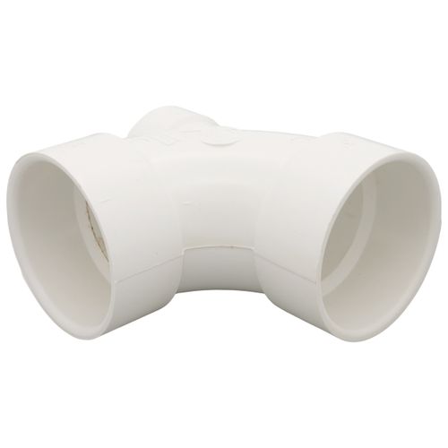 P303-338 - P303-338 - 3" x 3" x 2" PVC DWV 90° Elbow (w/ 2" Low Heel Inlet)