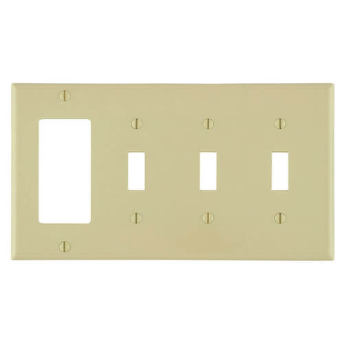 P326-I - Leviton P326-I - 4-Gang Electrical Wall Plate, Combo, 3 Toggle ...