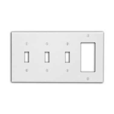P326-W - Leviton P326-W - 4-Gang Electrical Wall Plate, Combo, 3 Toggle ...
