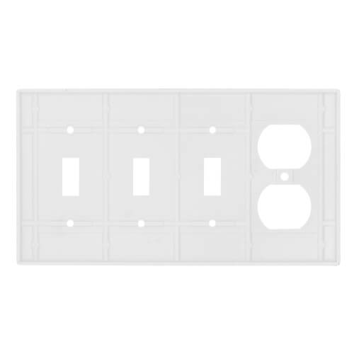 P38-W - Leviton P38-W - 4-Gang Electrical Wall Plate, Combo, 3 Toggle ...