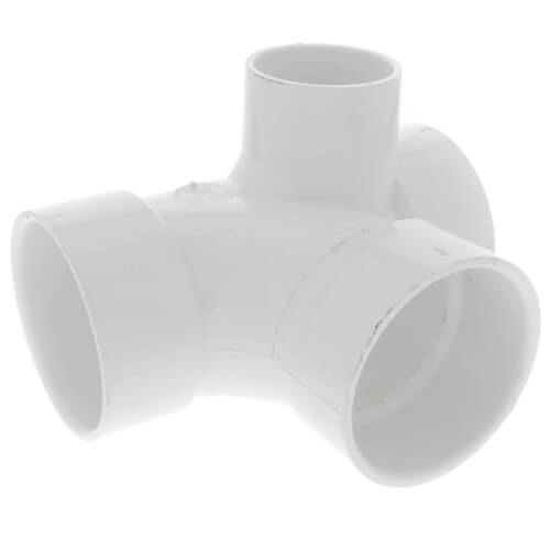 P416-338 - P416-338 - 3" PVC DWV Sanitary Tee w/ 2" Left Side Inlet