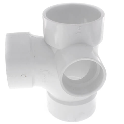 P417-338 - P417-338 - 3" PVC DWV Sanitary Tee w/ 2"Right Side Inlet