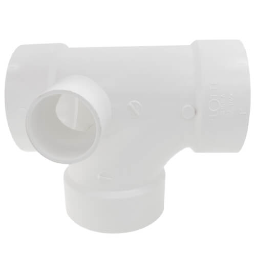 P417-420 - P417-420 - 4" PVC DWV Sanitary Tee w/ 2" Right Side Inlet