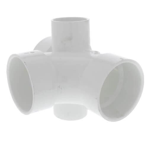 P418-338 - P418-338 - 3" PVC DWV Sanitary Tee w/ 2" R and L Side Inlets