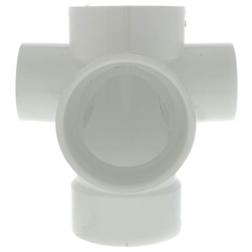 P418-338 - P418-338 - 3" PVC DWV Sanitary Tee w/ 2" R and L Side Inlets