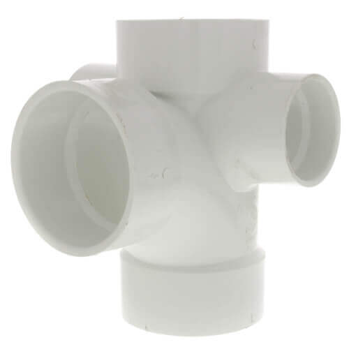 P418-420 - P418-420 - 4" PVC DWV Sanitary Tee w/ 2" R and L Side Inlets