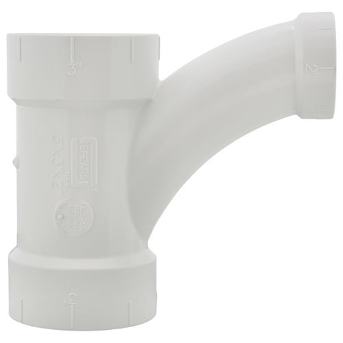 P502-338 - P502-338 - 3" x 3" x 2" PVC DWV Wye and 45° Elbow Combo