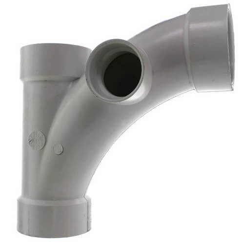 P515-338 - P515-338 - 3" PVC DWV Wye and 45° Elbow Combo w/ 2" L Side Inlet