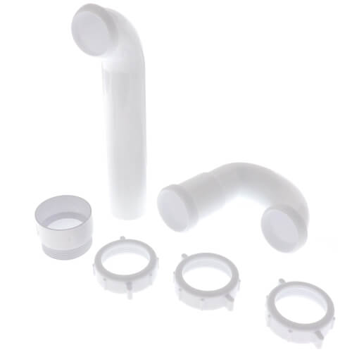 P9704 - Dearborn P9704 - 1-1/2" White P-Trap w/ Threaded PVC Adapter