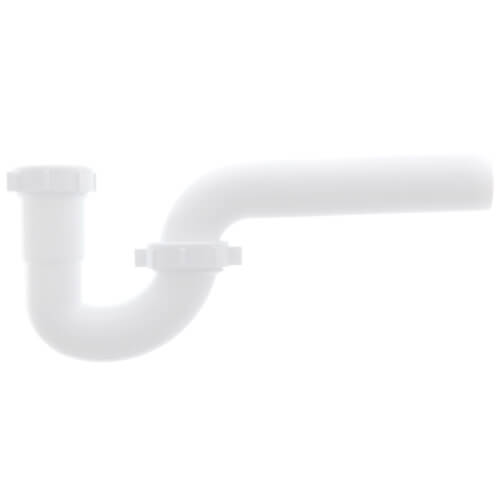 P9704 - Dearborn P9704 - 1-1/2" White P-Trap w/ Threaded PVC Adapter