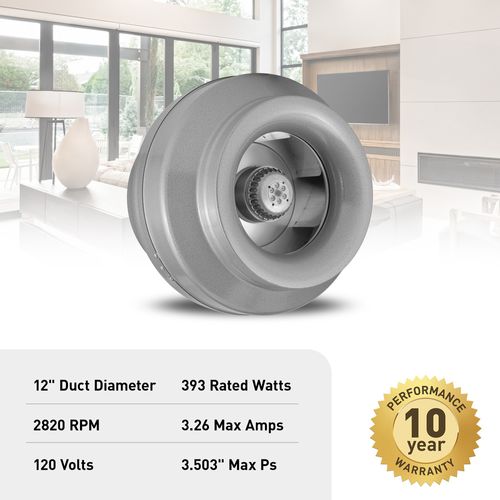 VTX1200 - Atmosphere VTX1200 - Vortex Powerfan 12" Inline Duct Fan (404 ...