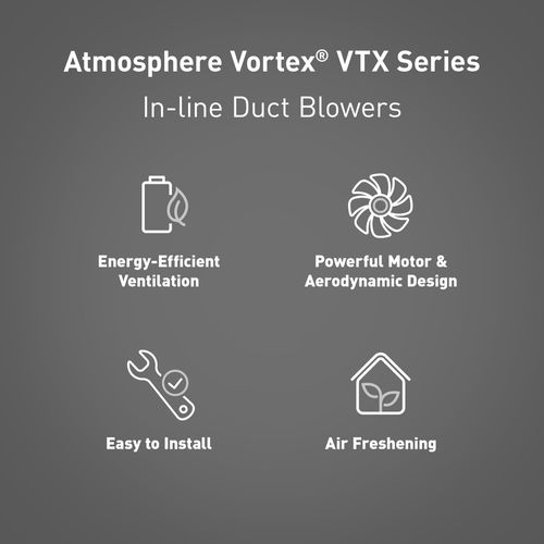 VTX600L - Atmosphere VTX600L - Vortex L Series Powerfan 6" In-Line Duct Fan