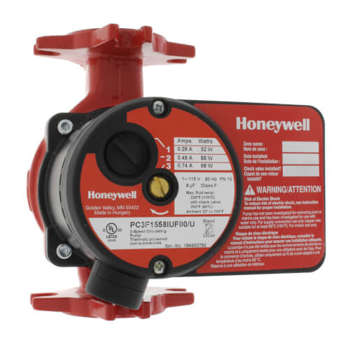 PC3F1558IUF00 AquaPUMP Hydronic 3-Speed Circulator Pump Honeywell/Resideo - SupplyHouse.com