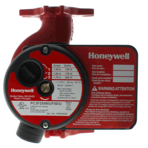 PC3F2699IUF00 - Resideo PC3F2699IUF00 - AquaPUMP Hydronic 3-Speed Circulator Pump, 34 GPM ...