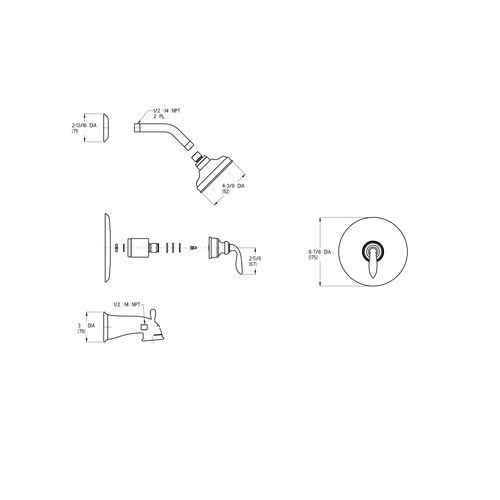 LG89-8CBC - Pfister LG89-8CBC - Avalon 1-Handle Tub & Shower Trim ...