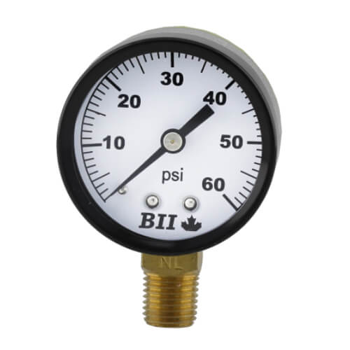 PG-60NL - Boshart PG-60NL - 2" Lower Mount Pressure Gauge (0-60 psi)