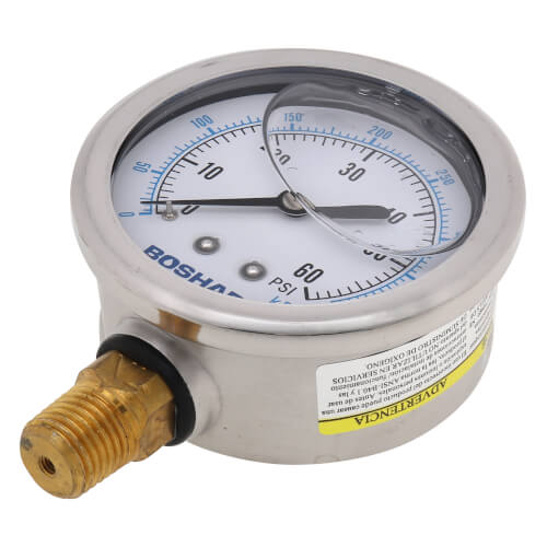 PG25-60-GNL - Boshart PG25-60-GNL - 2-1/2" Liquid Filled Pressure Gauge ...