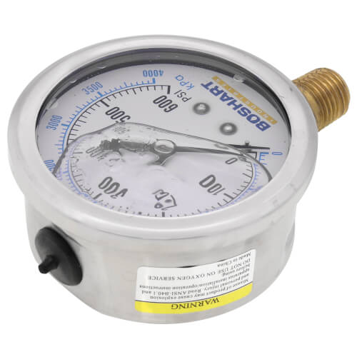 PG25-600-GNL - Boshart PG25-600-GNL - 2-1/2" Liquid Filled Pressure ...