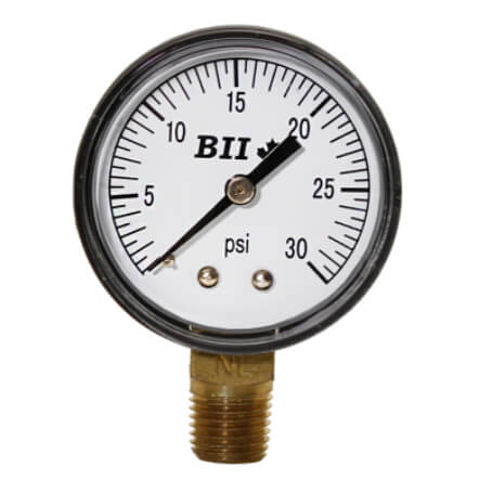 PGP-60NL - Boshart PGP-60NL - 2" Lower Mount Pressure Gauge, ABS Brass ...
