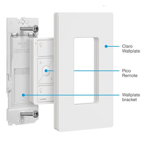PJ2-WALL-WH-L01 - Lutron PJ2-WALL-WH-L01 - Pico Original Smart Remote Wall Mount Kit For Caseta ...