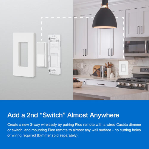 PJ2W-P2B-WH - Lutron PJ2W-P2B-WH - Pico Paddle Remote Wall-Mounting Kit, Wireless On/Off Control ...