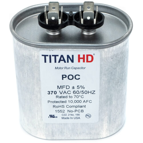 POC70A - Titan HD POC70A - 70 MFD Oval Motor Run Capacitor (370V)