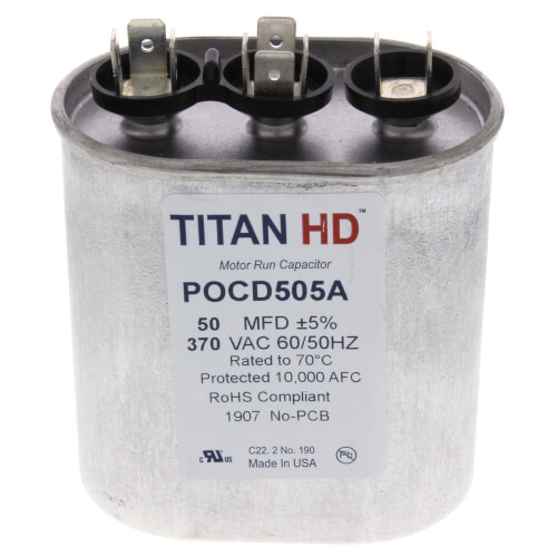 POCD505A - Titan HD POCD505A - 50/5 MFD Oval Dual Motor Run Capacitor ...