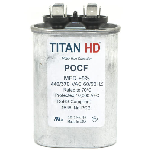 POCF17.5A - Titan HD POCF17.5A - 17.5 MFD Oval Motor Run Capacitor (440 ...