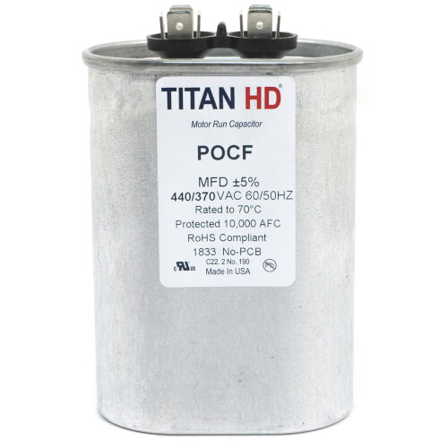 POCF60A - Titan HD POCF60A - 60 MFD Oval Motor Run Capacitor (440/370V)