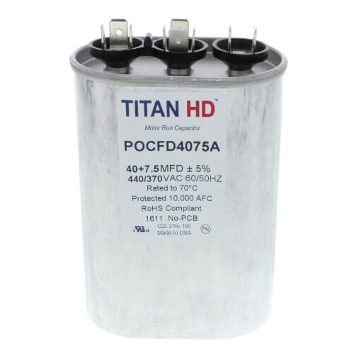 POCFD4075A - Titan HD POCFD4075A - 40/7.5 MFD Oval Dual Motor Run ...