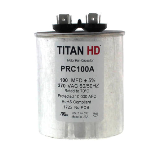 PRC100A - Titan HD PRC100A - 100 MFD Round Motor Run Capacitor (370V)