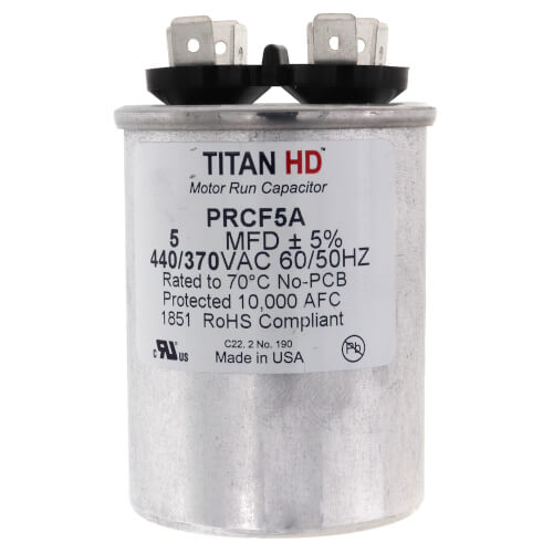 PRCF5A - Titan HD PRCF5A - 5 MFD Round Motor Run Capacitor (440/370V)