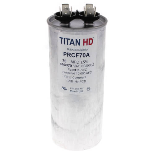PRCF70A - Titan HD PRCF70A - 70 MFD Round Motor Run Capacitor (440/370V)