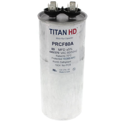 PRCF80A - Titan HD PRCF80A - 80 MFD Round Motor Run Capacitor (440/370V)