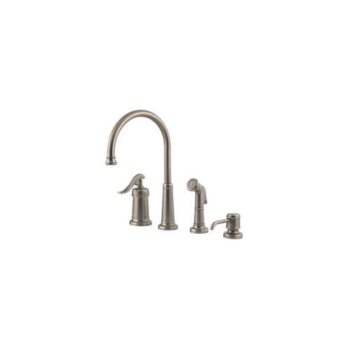 T26-4YPE - Pfister T26-4YPE - Rustic Pewter 4-Hole Kitchen Faucet with ...