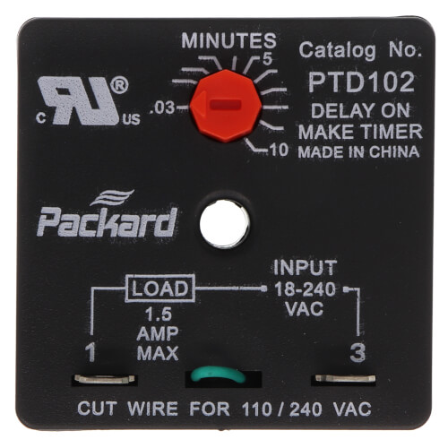 PTD102 - Packard PTD102 - Adjustable Delay on Make Timer (.03 to 10 Min.)