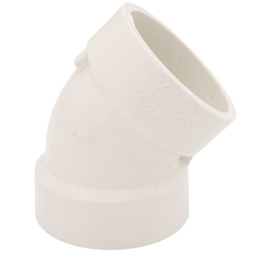 PVA45E150-NSF - Bluefin PVA45E150-NSF - 1-1/2" PVC DWV 45° Short Radius ...