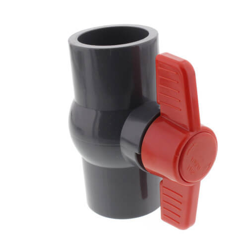 PVBVS125G - Bluefin PVBVS125G - 1-1/4" Gray SCH 80 PVC Ball Valve (Solvent)