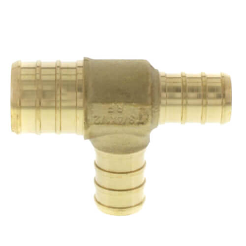 PXT075-050-050 - Bluefin PXT075-050-050 - 3/4" PEX x 1/2" PEX x 1/2" PEX Brass Tee (Lead Free)