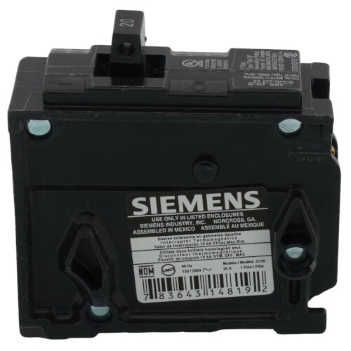 Q120 - Siemens Q120 - QP 1 Pole Plug-In Residential Low Voltage Miniature Circuit Breaker (120V ...