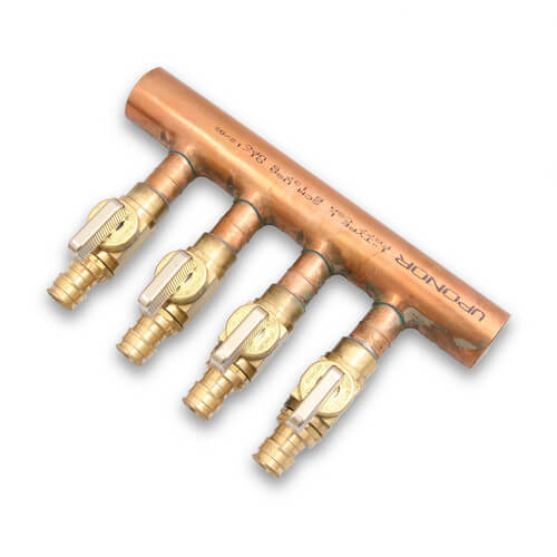 Q2500400 - Uponor (Wirsbo) Q2500400 - 1" Copper Manifold with 1/2 ...