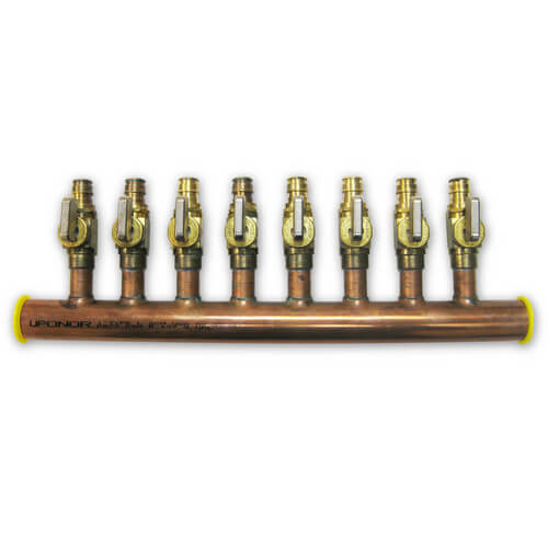 Q2500800 - Uponor (Wirsbo) Q2500800 - 1" Copper Manifold with 1/2 ...