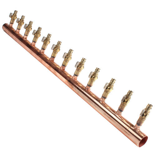 Q2811275 - Uponor (Wirsbo) Q2811275 - 2" Copper Manifold with 3/4 ...