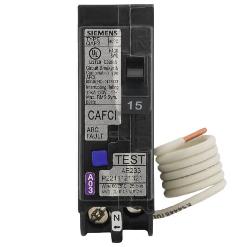 QA115AFC - Siemens QA115AFC - 1-Pole Miniature (AFCI) Circuit Breaker ...