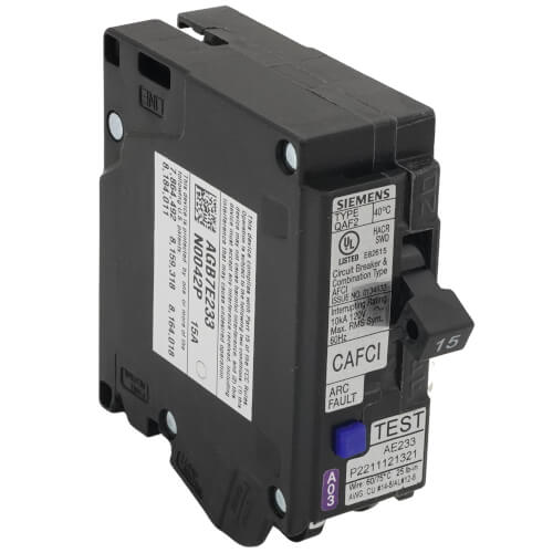 QA115AFC - Siemens QA115AFC - 1-Pole Miniature (AFCI) Circuit Breaker ...