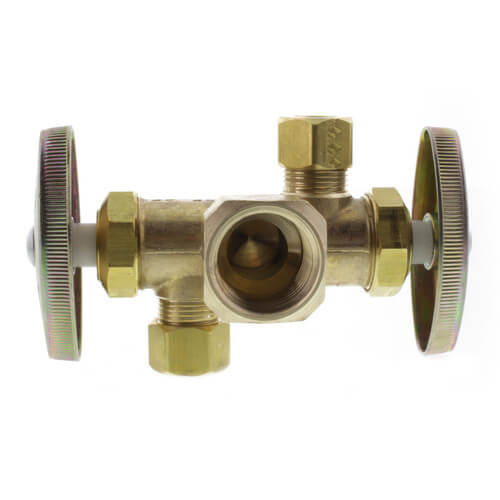 R1701DVX-R - Brasscraft R1701DVX-R - 1/2" FIP x 3/8" OD Compression x 3/8" OD Compression Dual ...