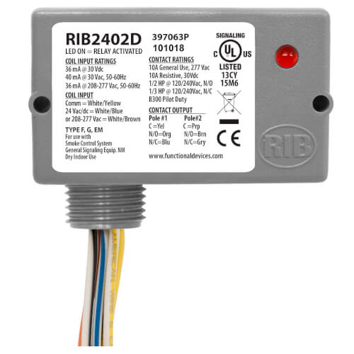 RIB2402D - Functional Devices RIB2402D - Enclosed Pilot Relay 10 Amp ...