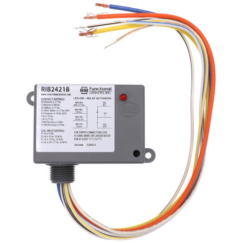 RIB2421B - Functional Devices RIB2421B - Enclosed Relay 20 Amp SPDT ...