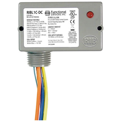 RIBL1C-DC - Functional Devices RIBL1C-DC - Enclosed Pilot Relay 10 Amp ...